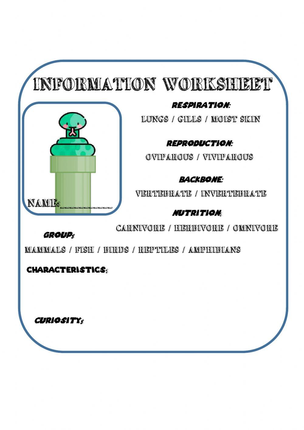 Vertebrates Natural Science exercise | Live Worksheets