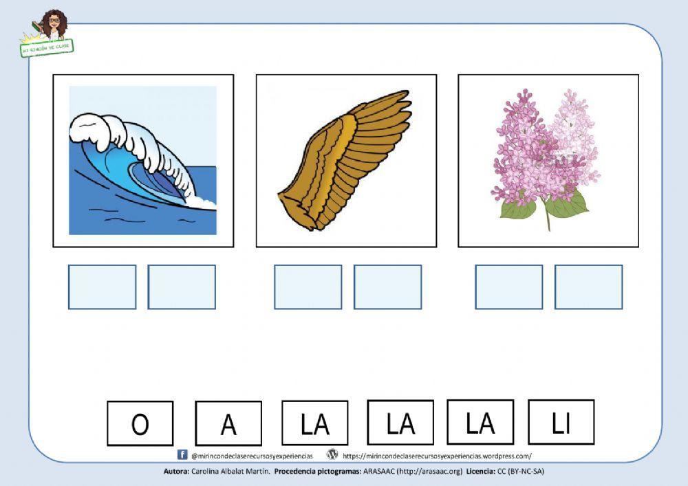 Ola, ala, lila worksheet | Live Worksheets