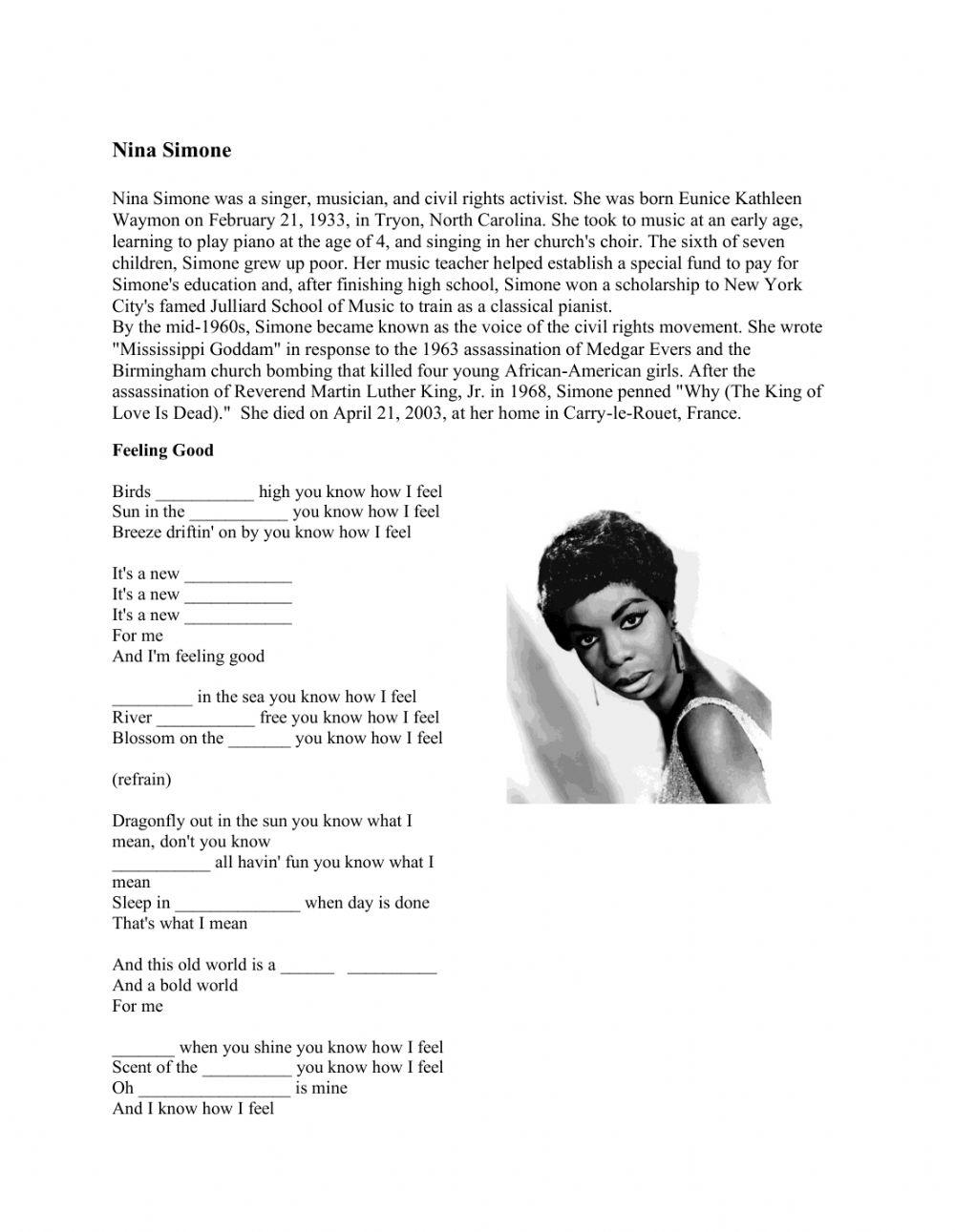 Feeling Good - … | Free Interactive Worksheets | 639377