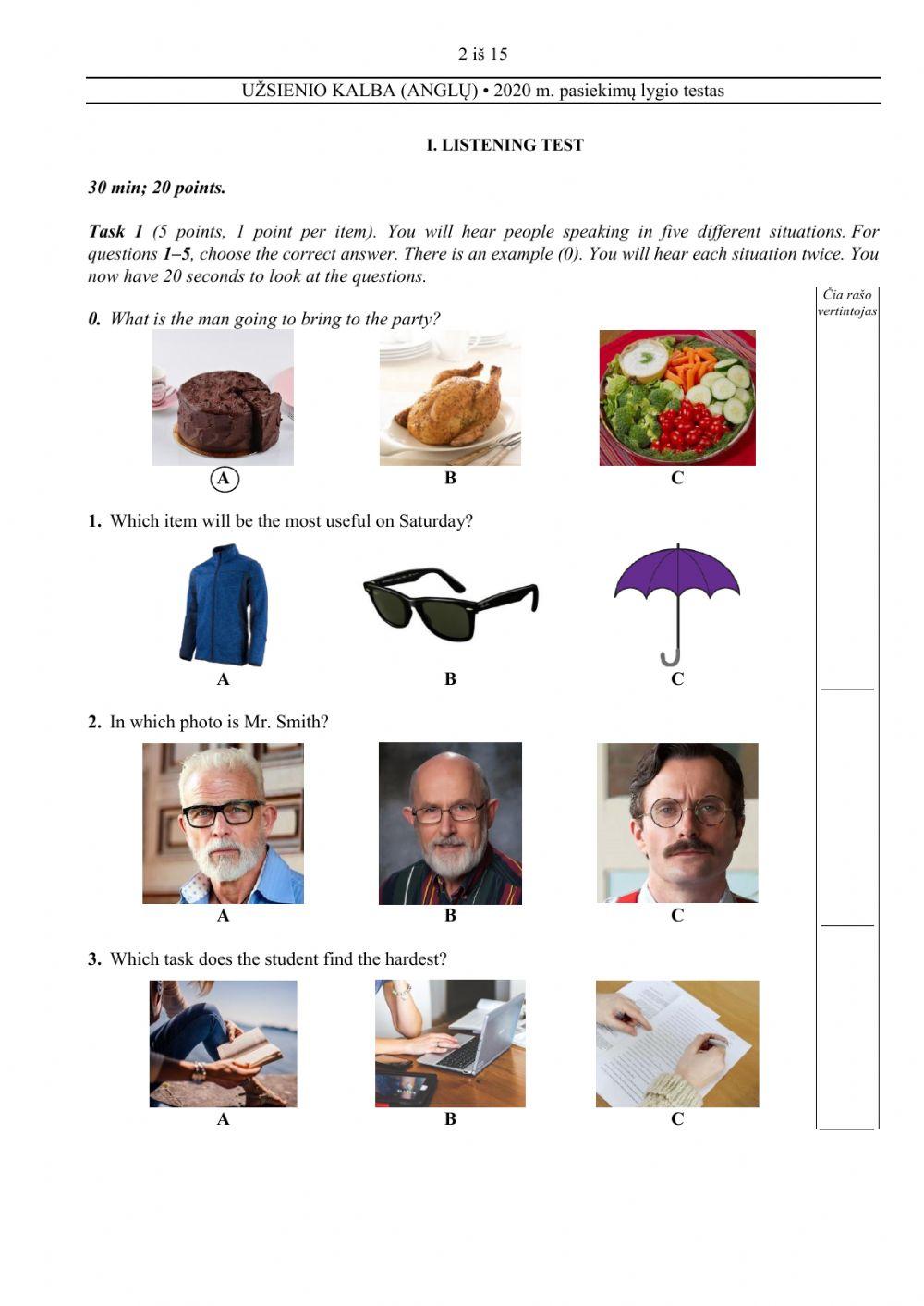 Level placement test 2020 interactive worksheet | Live Worksheets