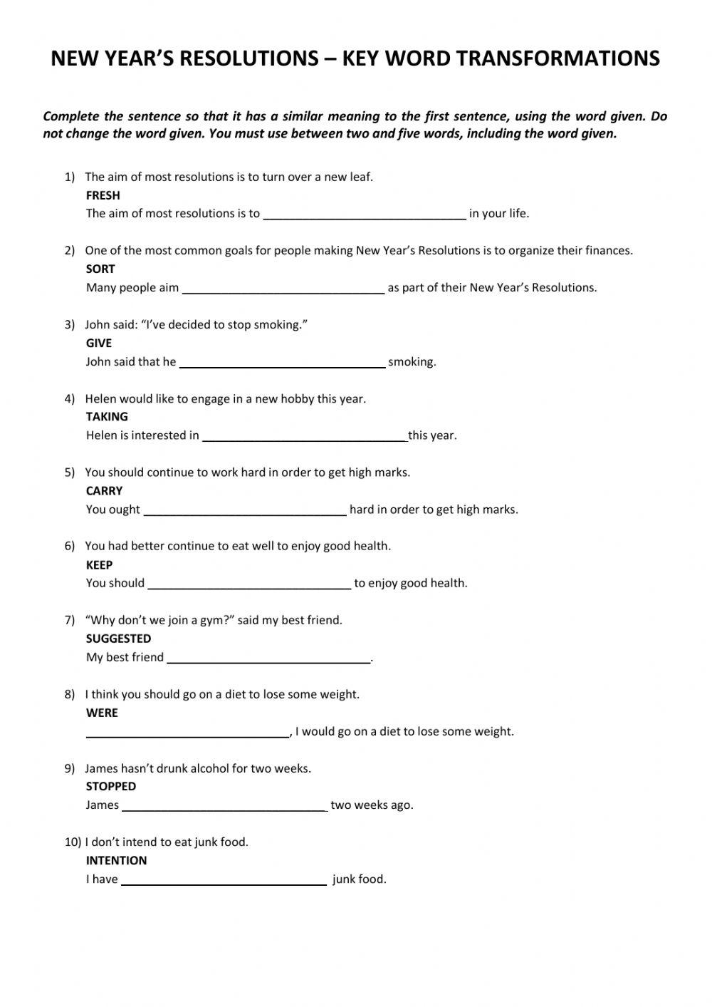 640534 | New Year's Resolutions - Key Word