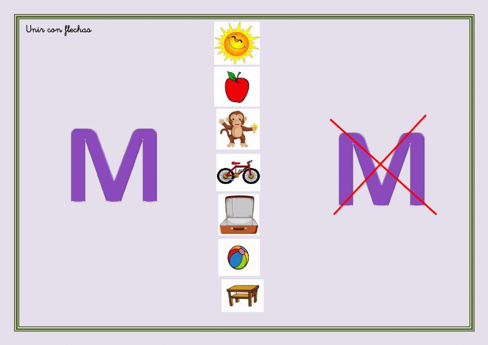 Unir letra m worksheet | Live Worksheets