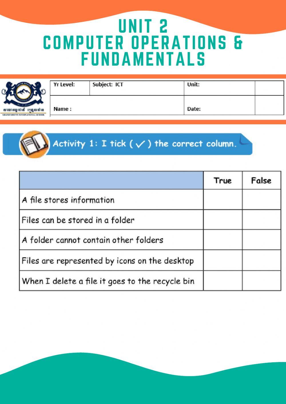 Unit 2: Compute… | Free Interactive Worksheets | 641114