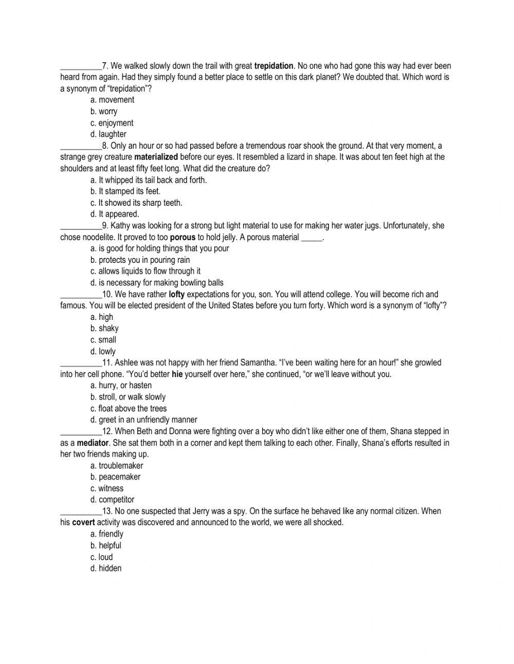 higher expectations synonym