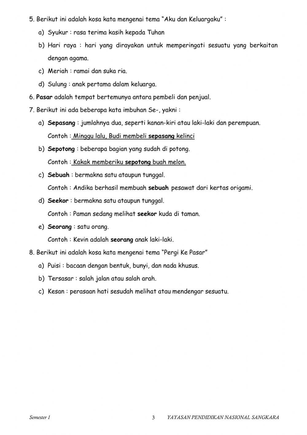 Ecek ecek | YULI ANESTRI PAKPAHAN | Live Worksheets