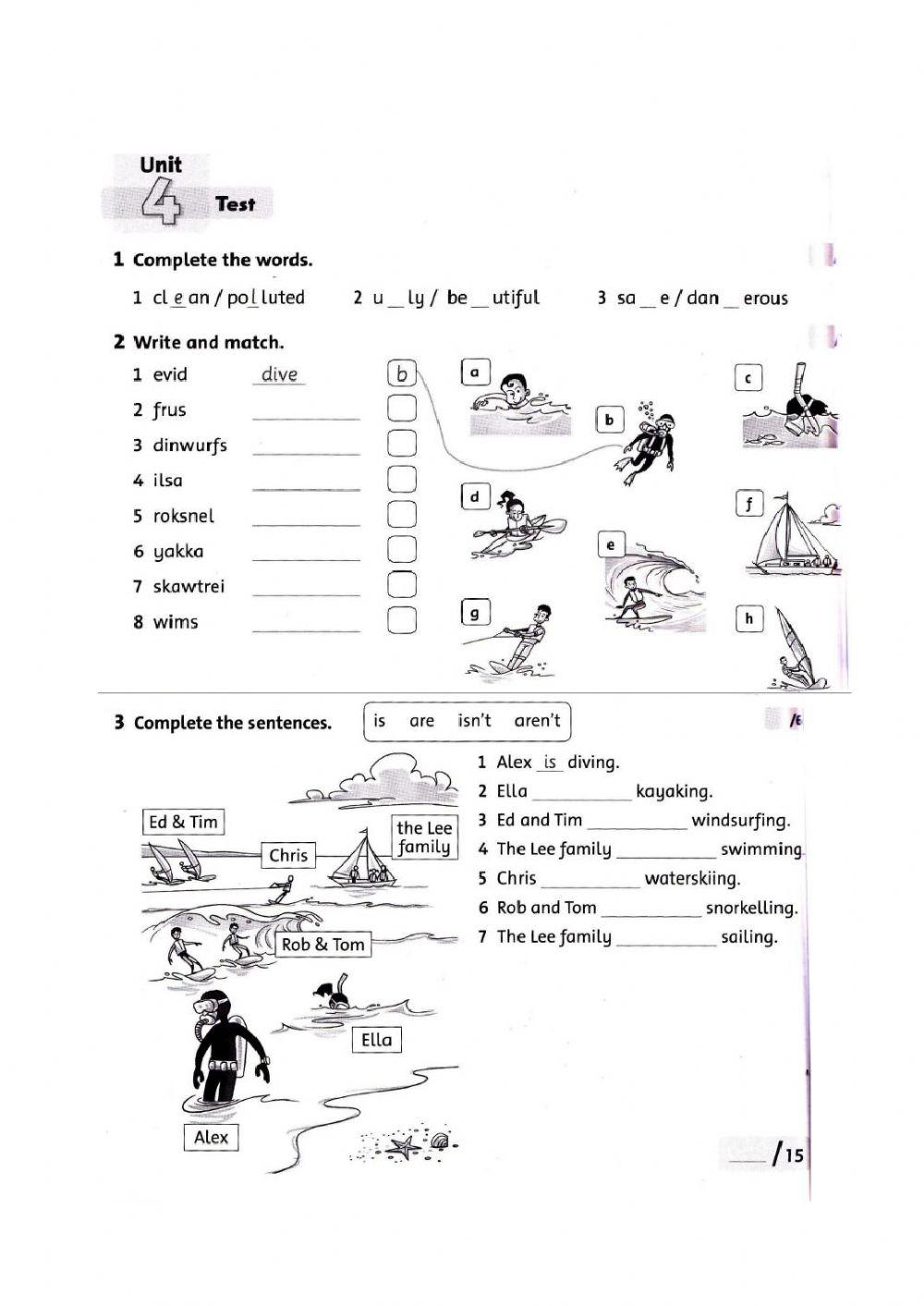 FF3-Unit 4 form 4 water sport online exercise for | Live Worksheets