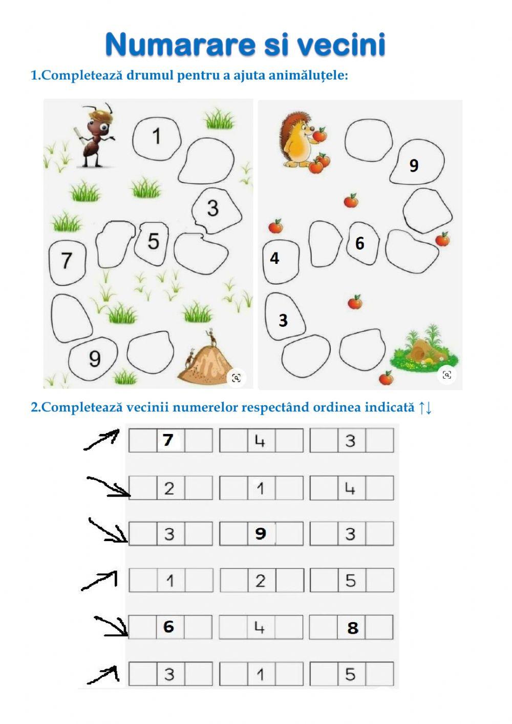 Numarare si vec… | Free Interactive Worksheets | 643431