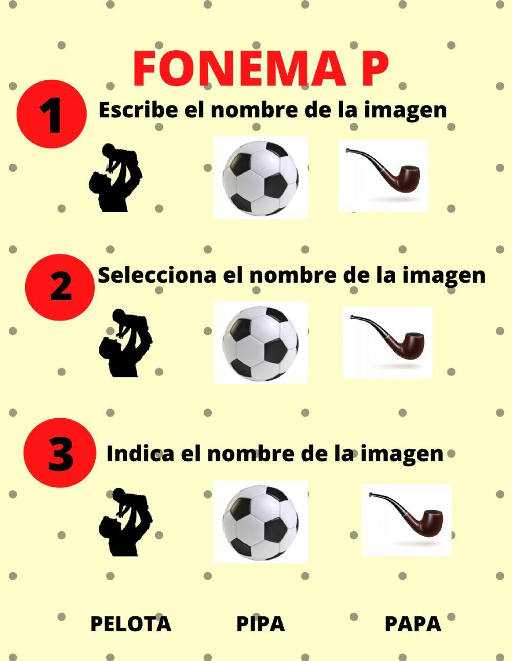 Fonema P online exercise for primero de primaria | Live Worksheets