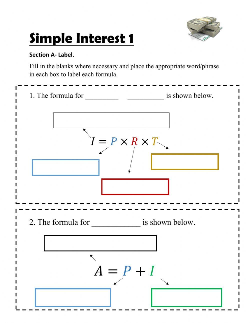 Simple Interest 1- Vocabulary 4622682 | AbsoluteTheorem