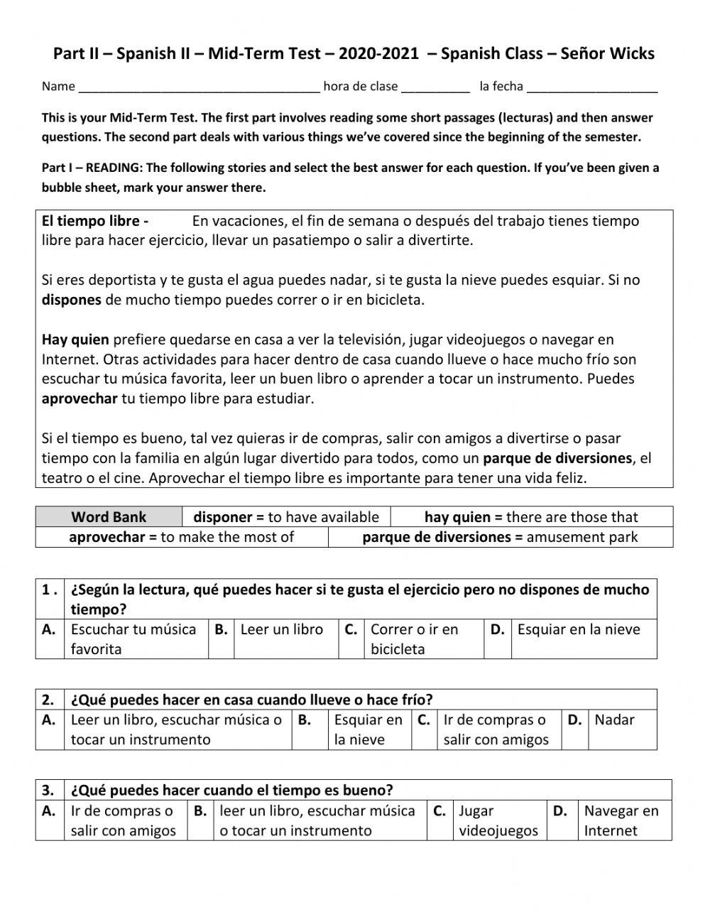 Midterm REVIEW … | Free Interactive Worksheets | 4623208