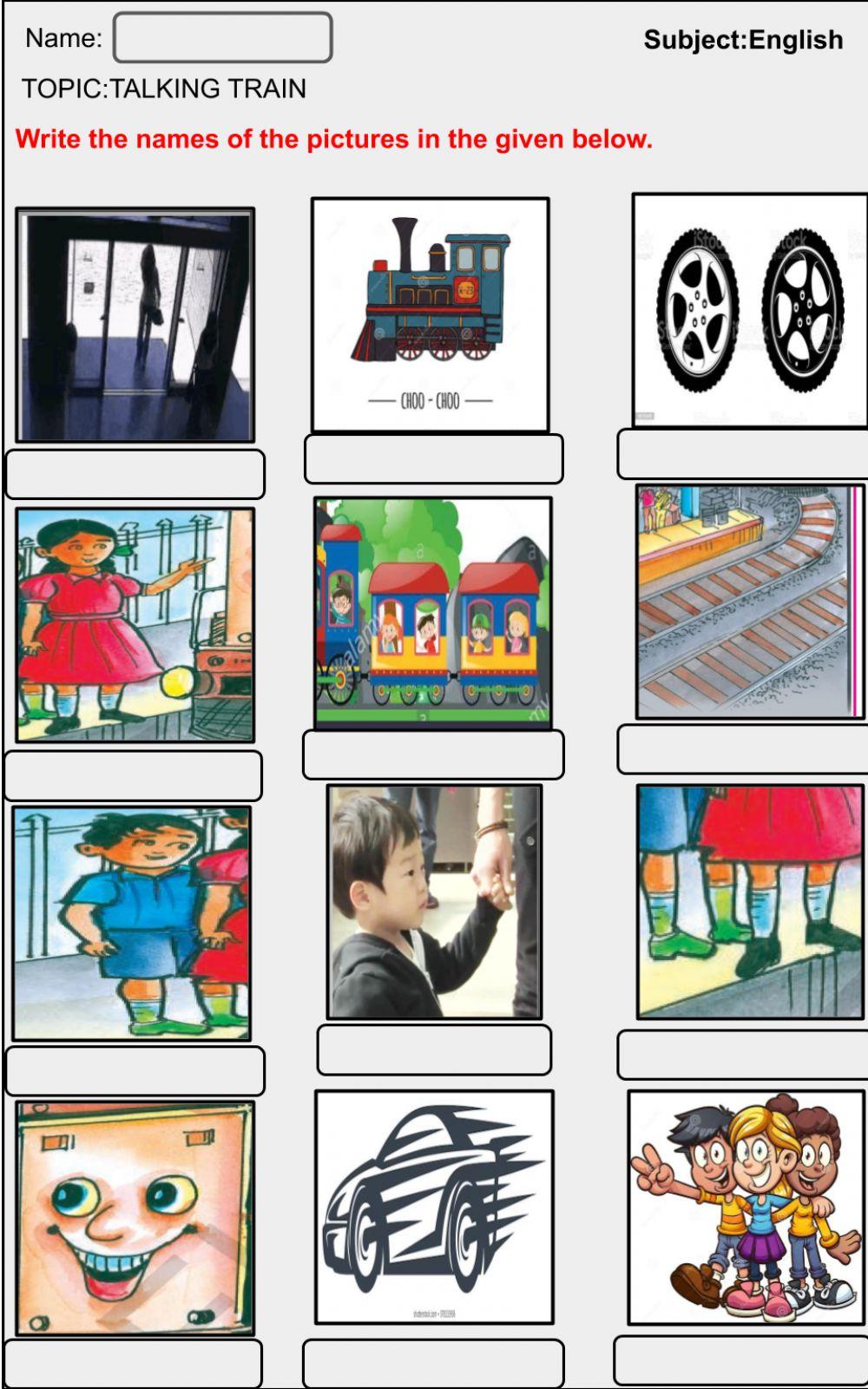 Talking train 12 worksheet | Live Worksheets