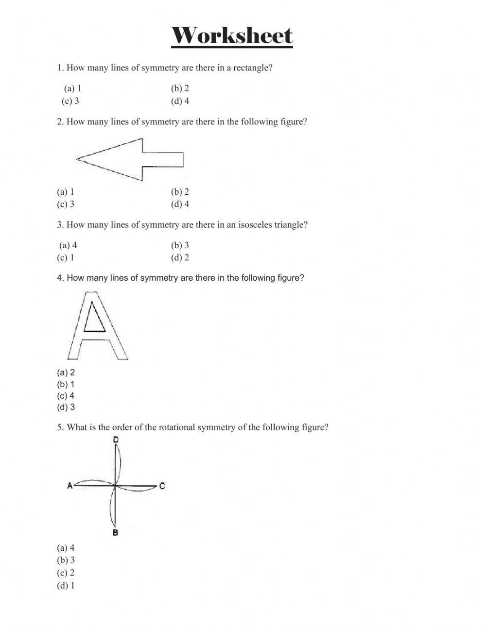 Symmetry online worksheet for 2 | Live Worksheets