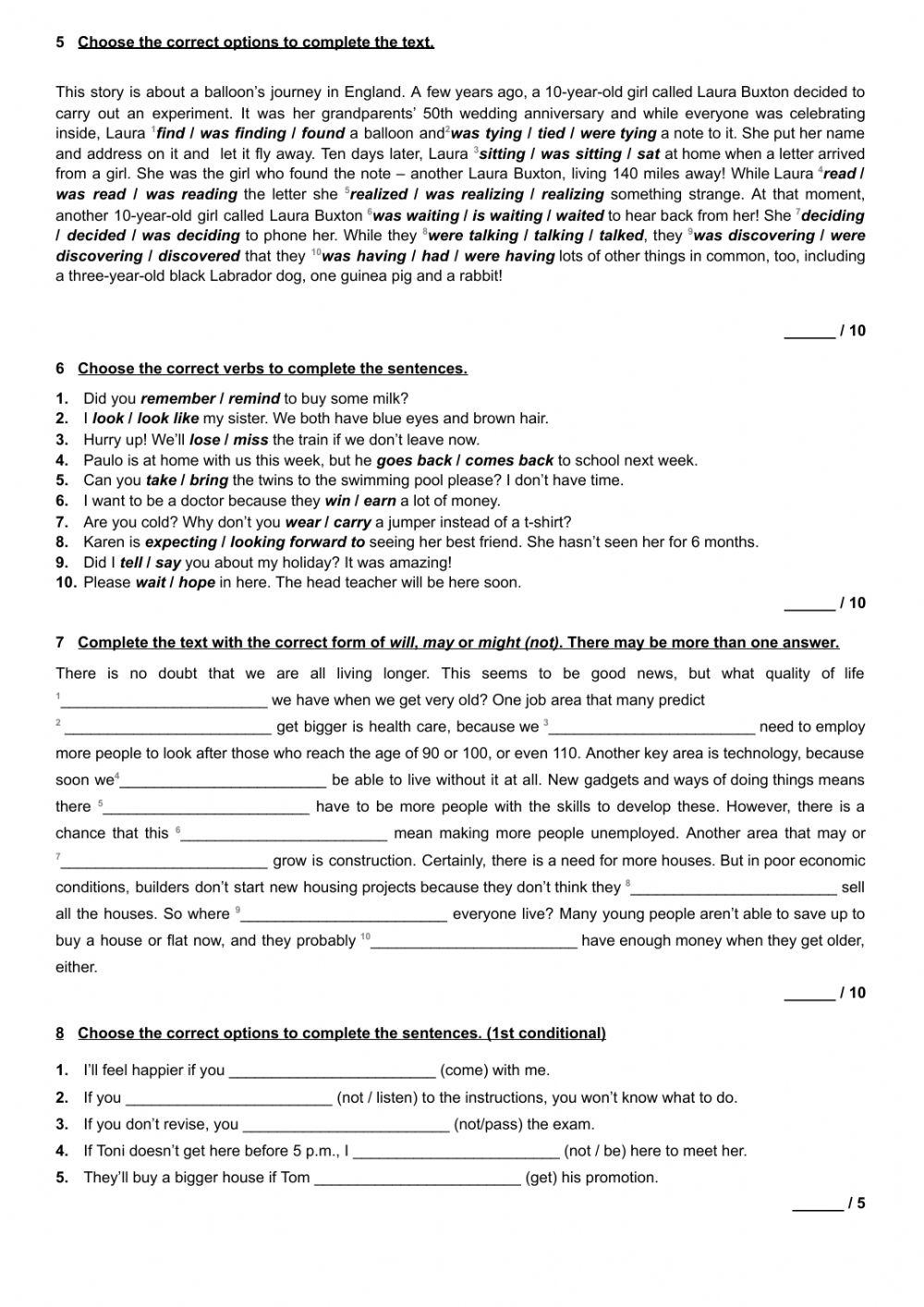 B1 GRAMMAR AND … | Free Interactive Worksheets | 4623718