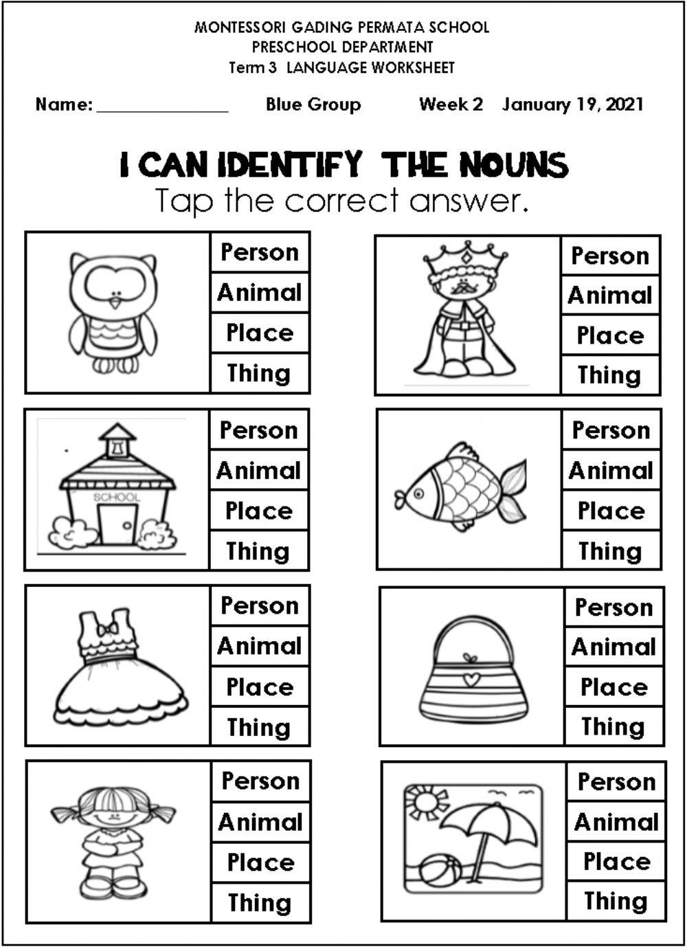 Identifying online exercise for | Live Worksheets