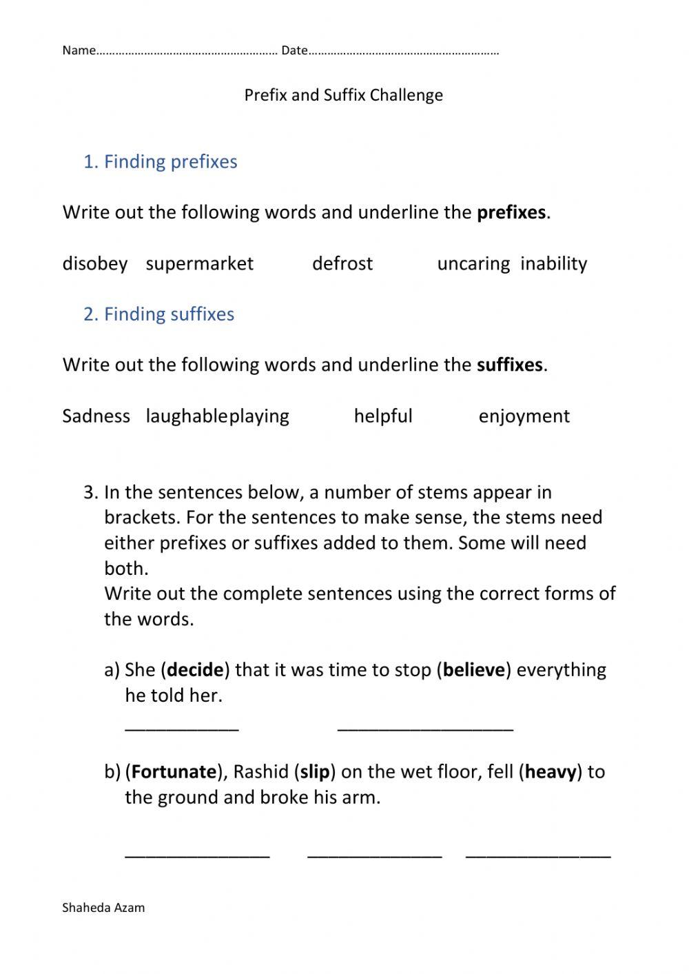 Mrs activity for 3 | Live Worksheets