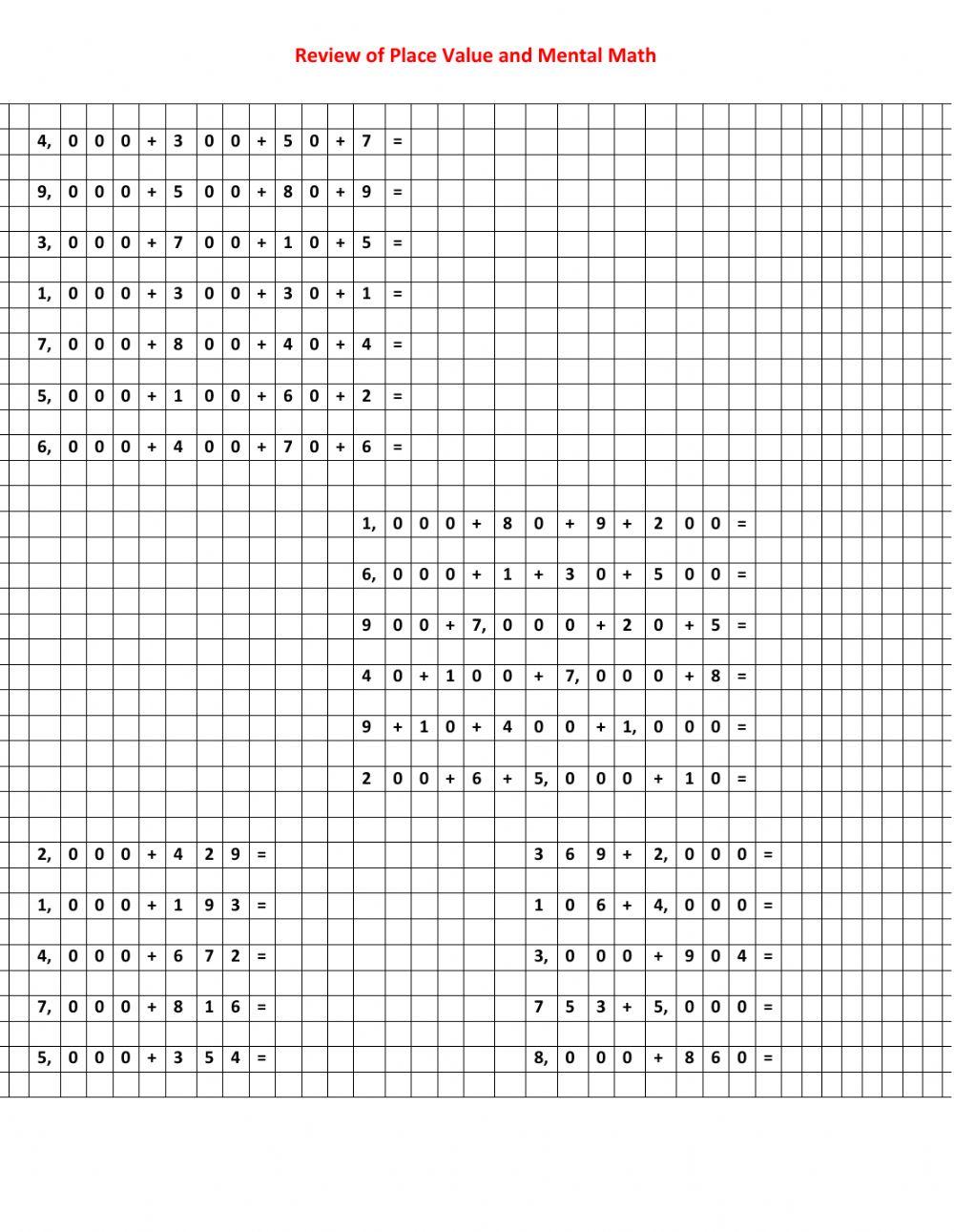 Place Value and Mental Math 644975 | agancs | Live