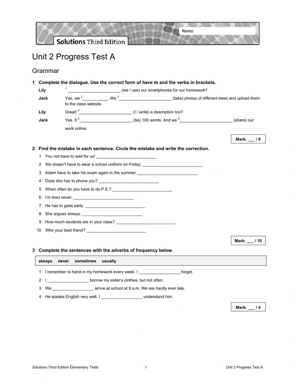 Unit 2 Solution… | Free Interactive Worksheets | 6830240