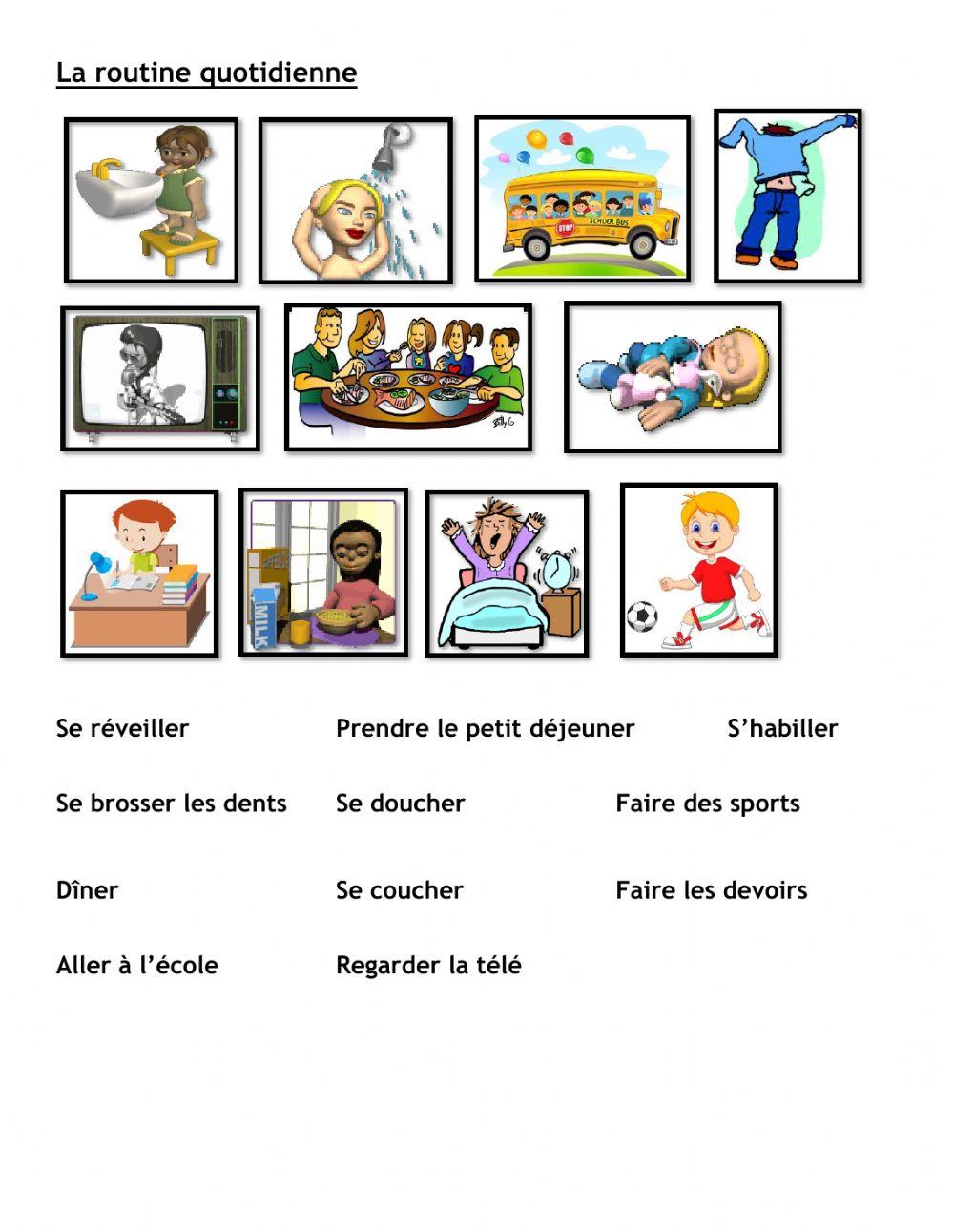 La routine quot… | Free Interactive Worksheets | 645298