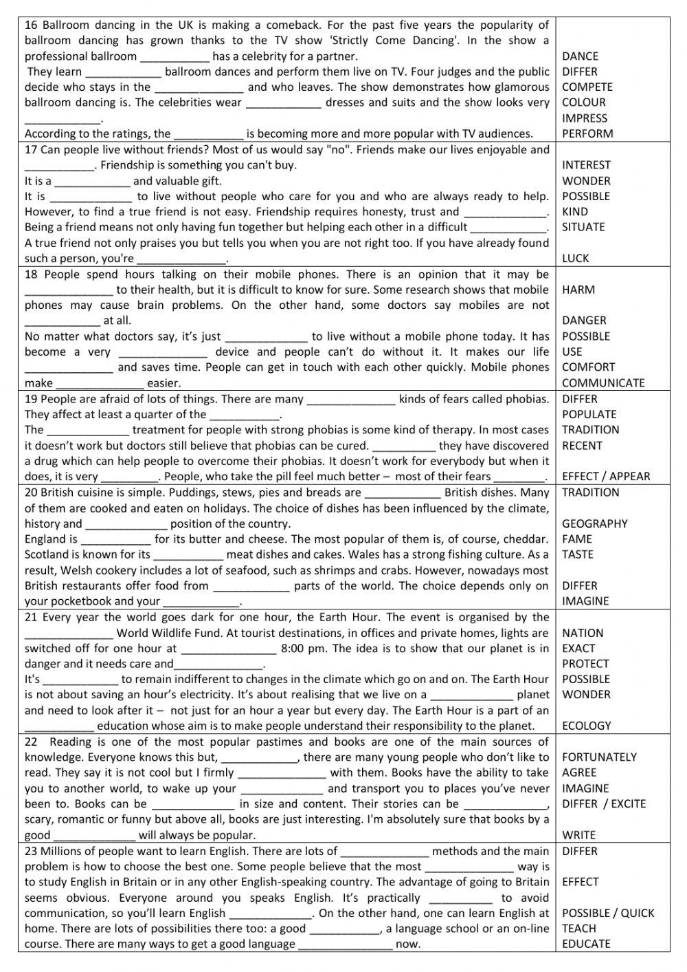 Words online exercise for 9 | Live Worksheets
