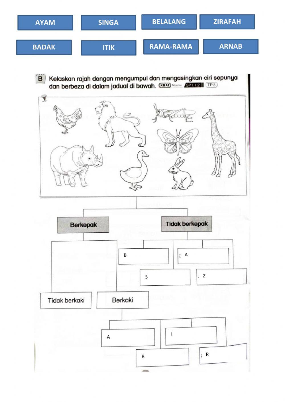 Sains tahun 2 :… | Free Interactive Worksheets | 645871