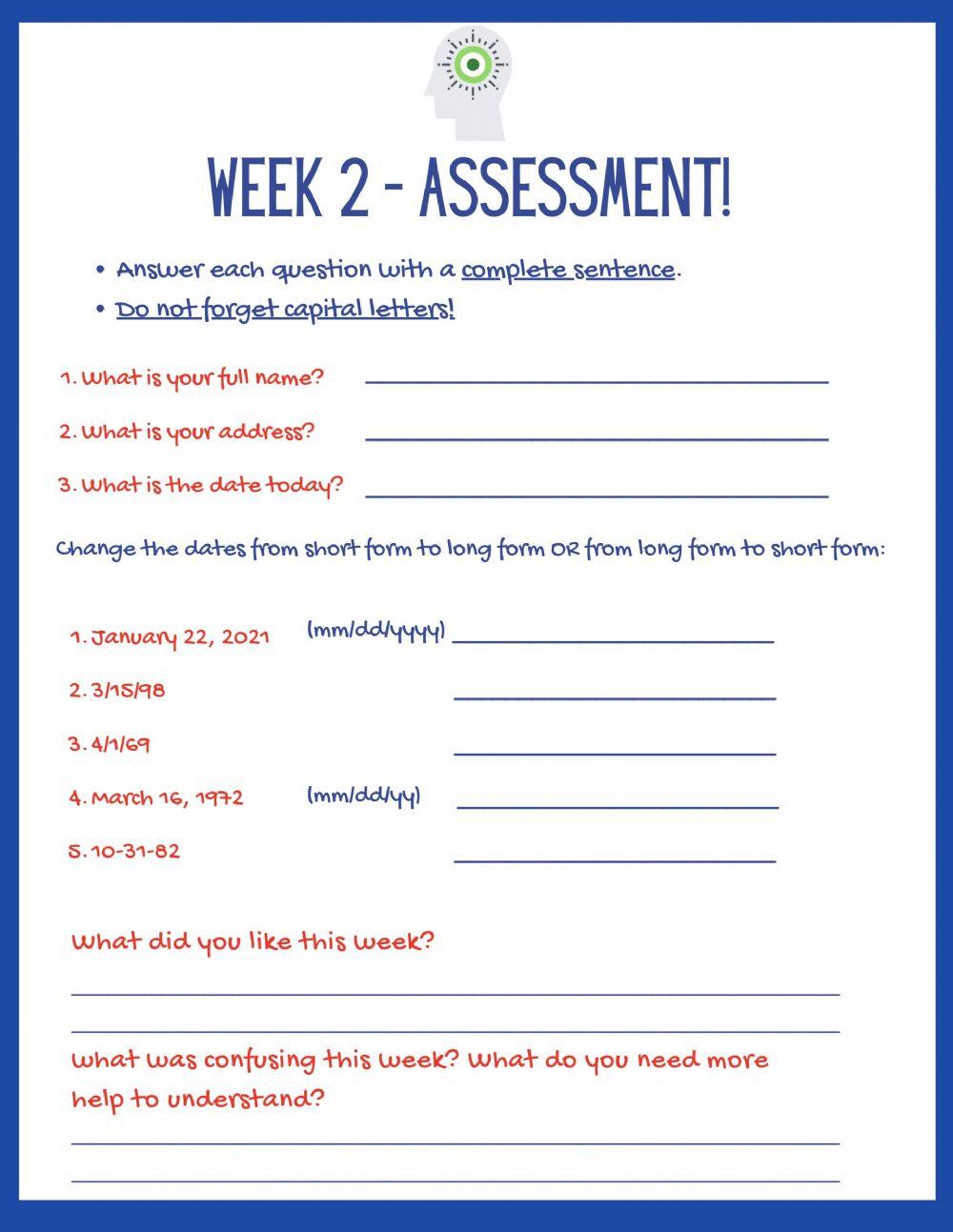 Week 2 Assessment 1928 | Rachel W Escoto | Live