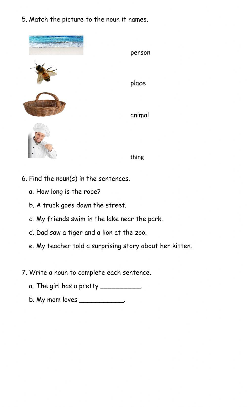 nouns online exercise for | Live Worksheets
