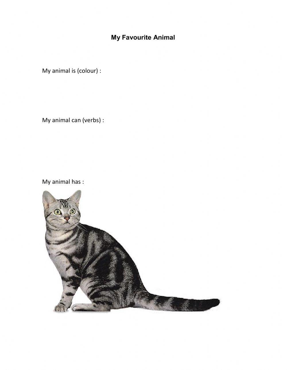 My Favourite Animal interactive exercise for 2 | Live Worksheets