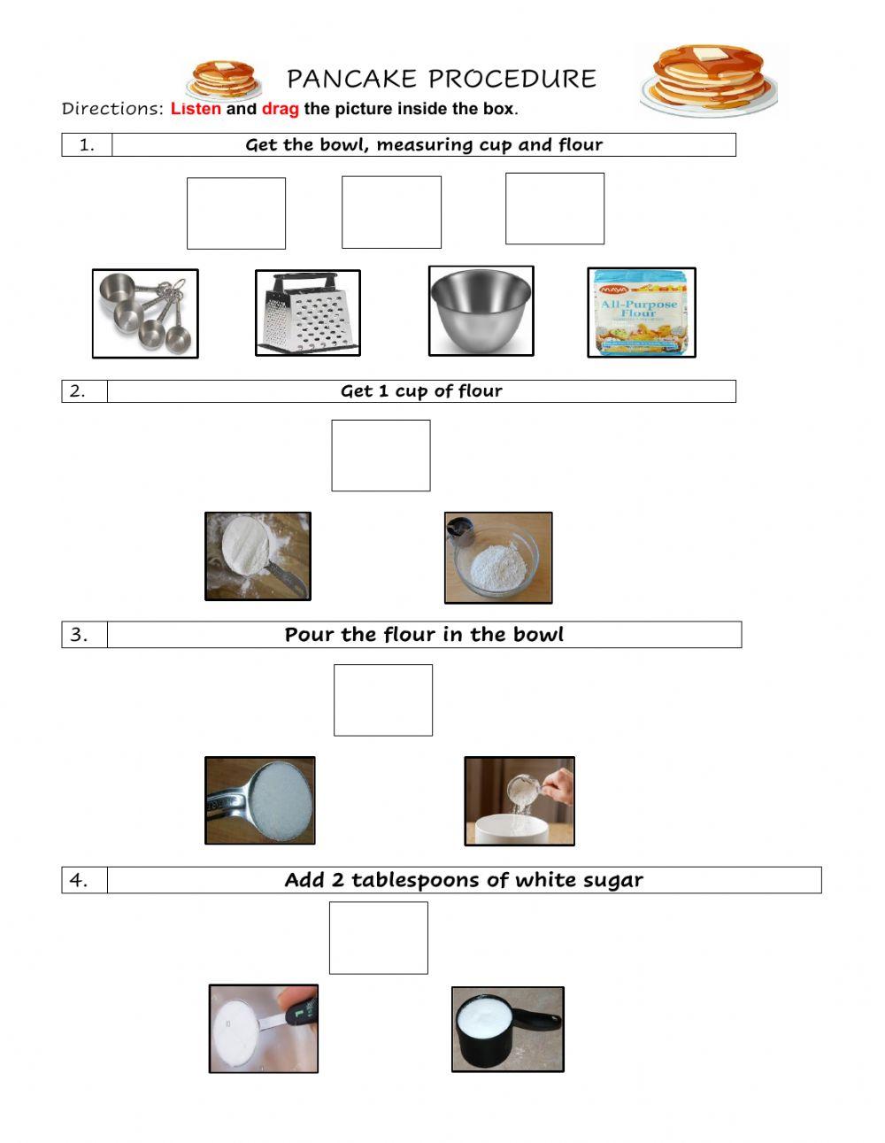 Pancake Making | Free Interactive Worksheets | 611976