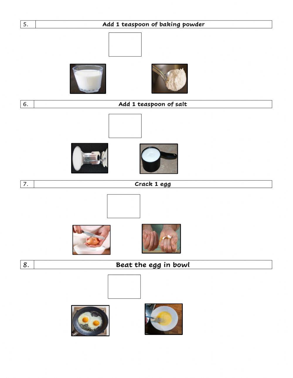 Pancake Making | Free Interactive Worksheets | 611976