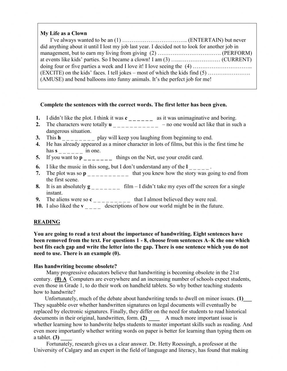 B2 Unit 7 Vocab… | Free Interactive Worksheets | 6342116