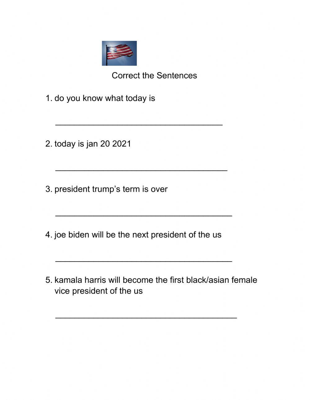 647221 | Inauguration Day Sentence Construction | Yolanda