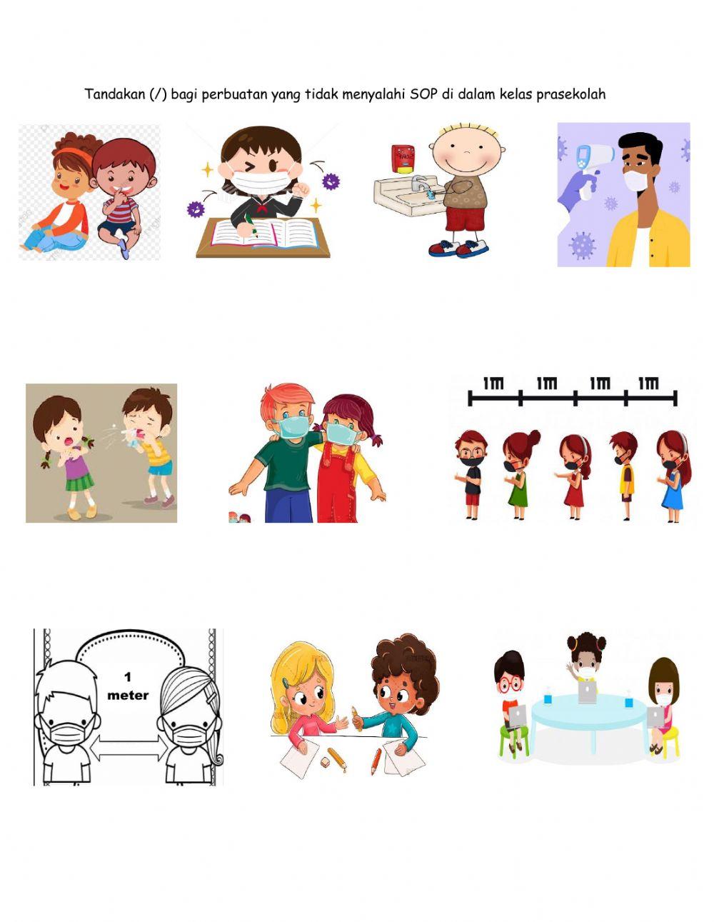SOP di kelas prasekolah activity | Live Worksheets