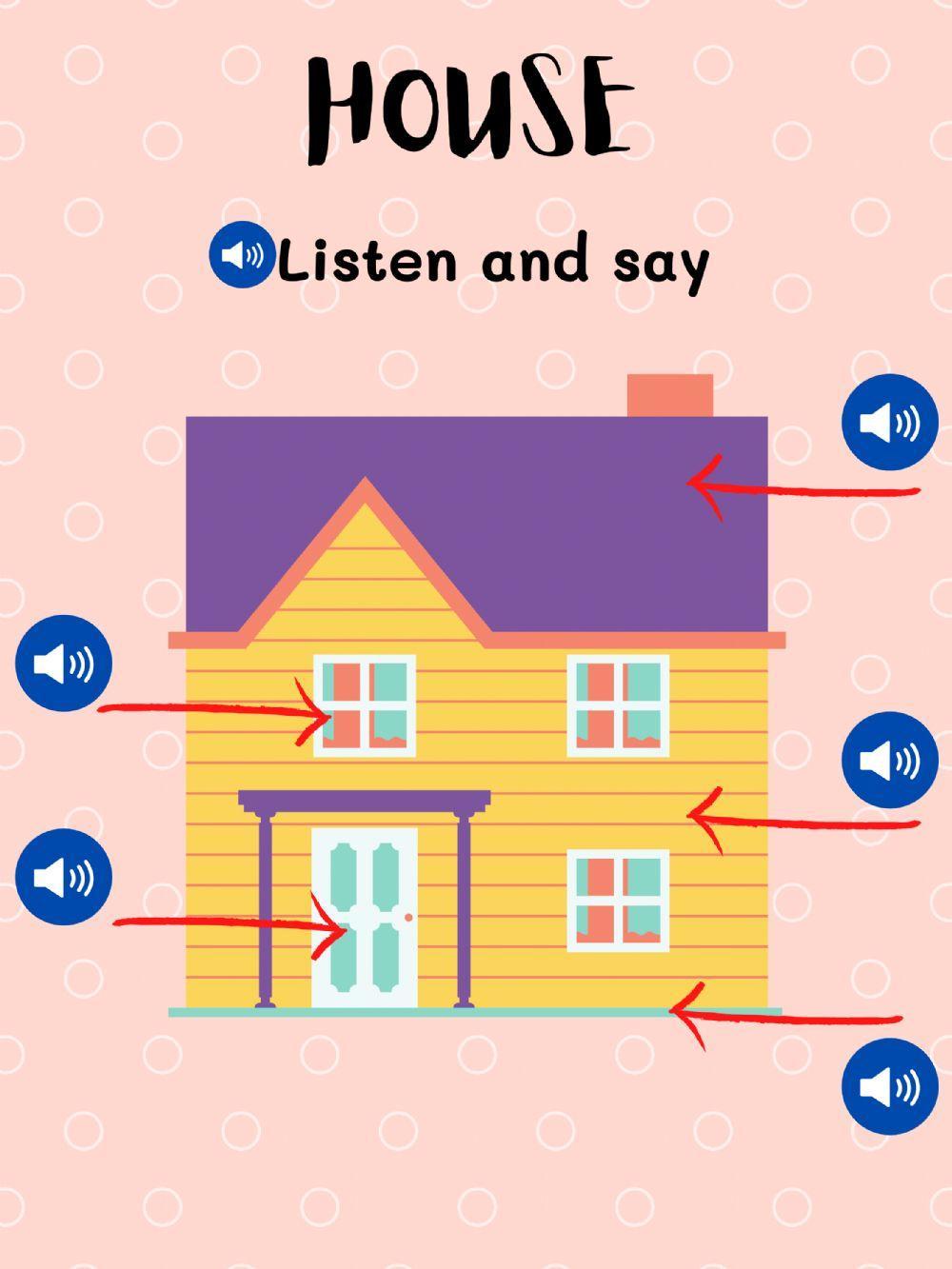 House Parts worksheet for kinder 3 | Live Worksheets