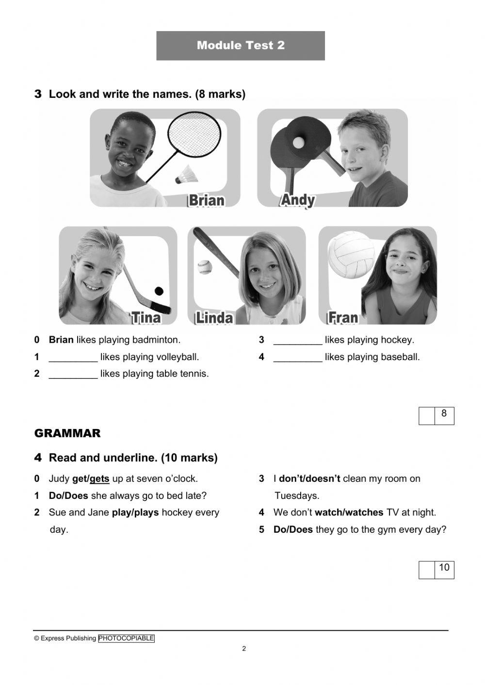 Junior 3 TEST 2 worksheet | Live Worksheets