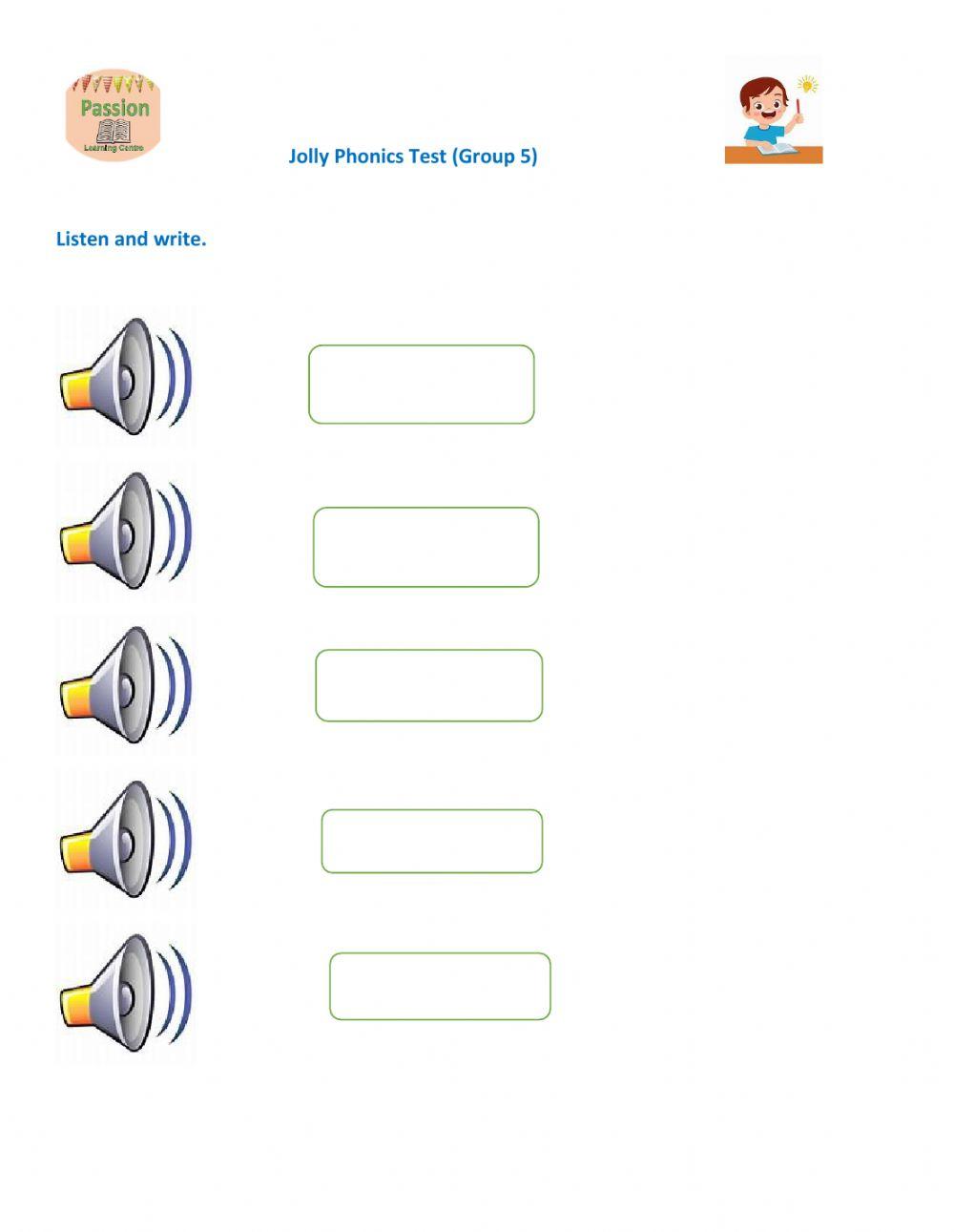 Jolly group 5 test interactive worksheet | Live Worksheets