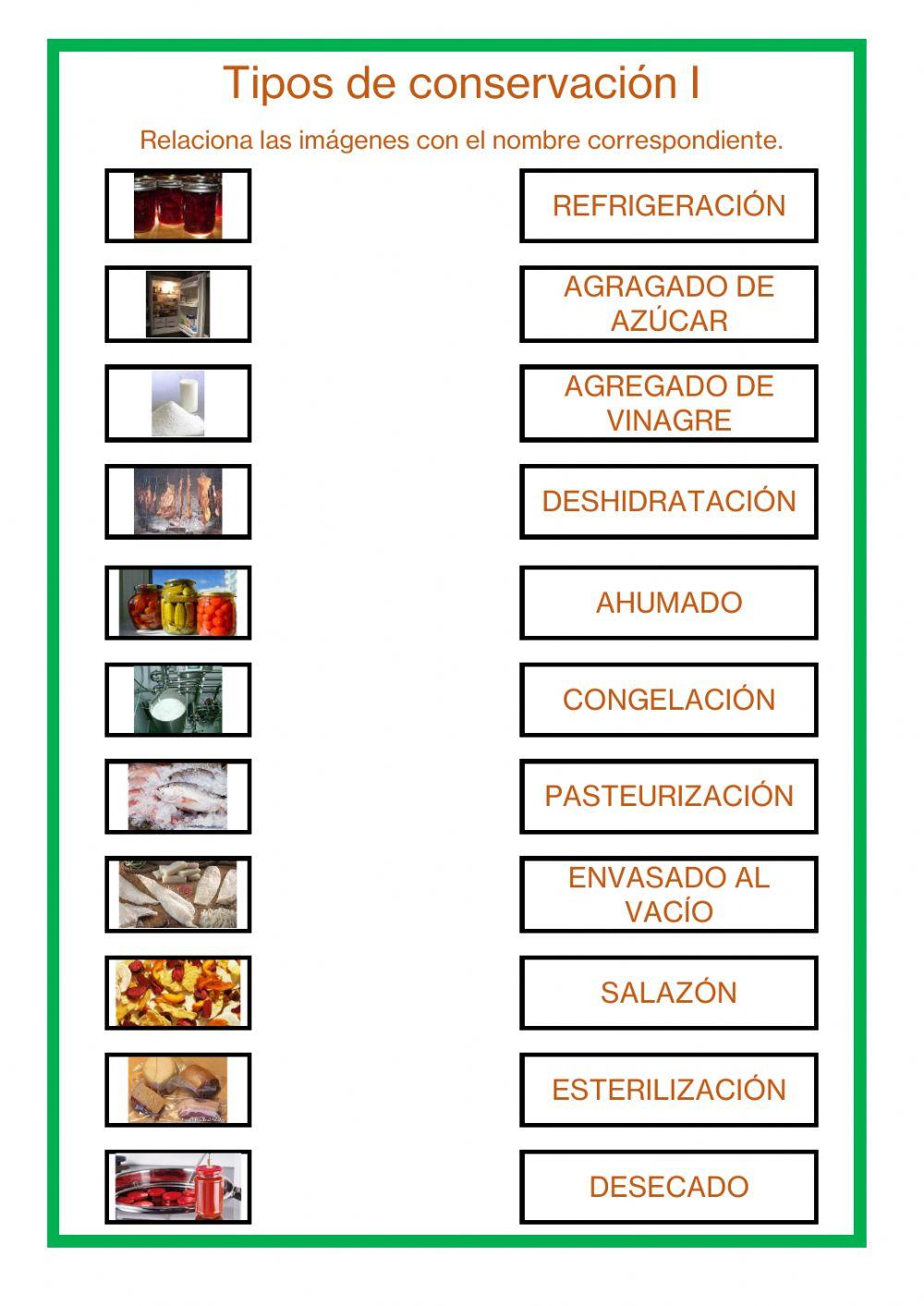 Tipos de conservación I worksheet | Live Worksheets