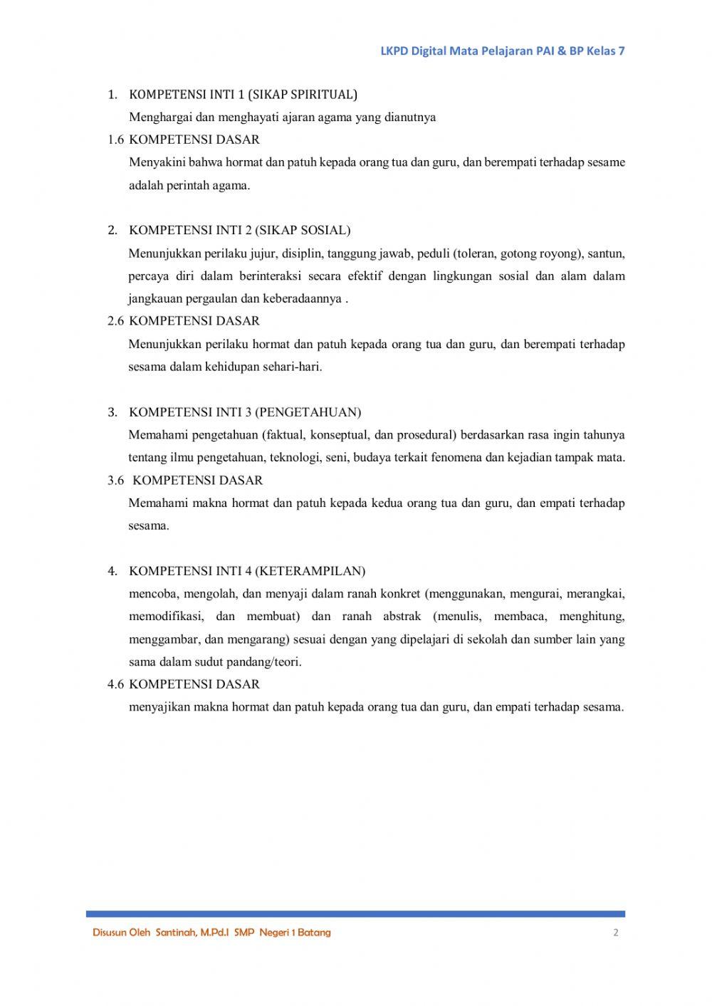 LKPD Digital Mapel PAI dan BP worksheet | Live Worksheets