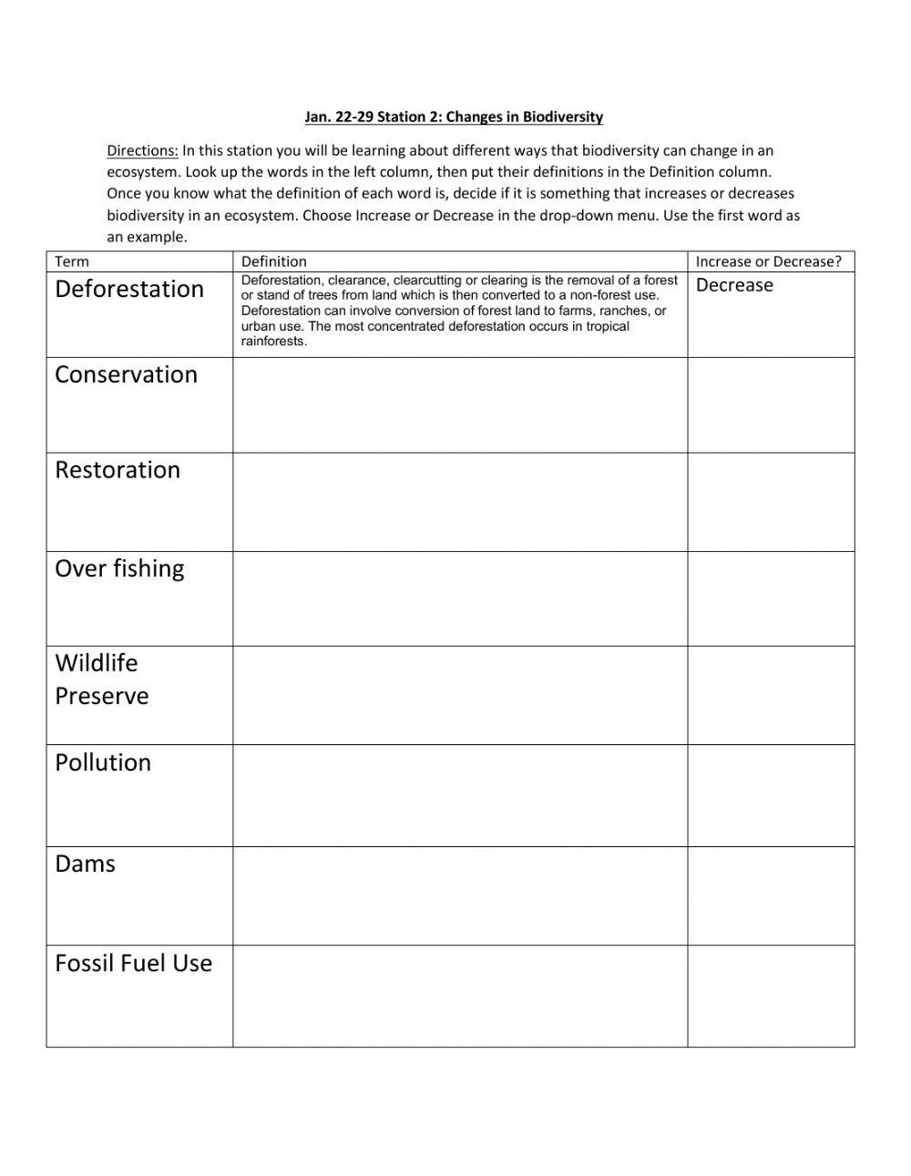 Changes In Biodiversity Worksheet Live Worksheets changes-in-biodiversity-worksheet-live-worksheets