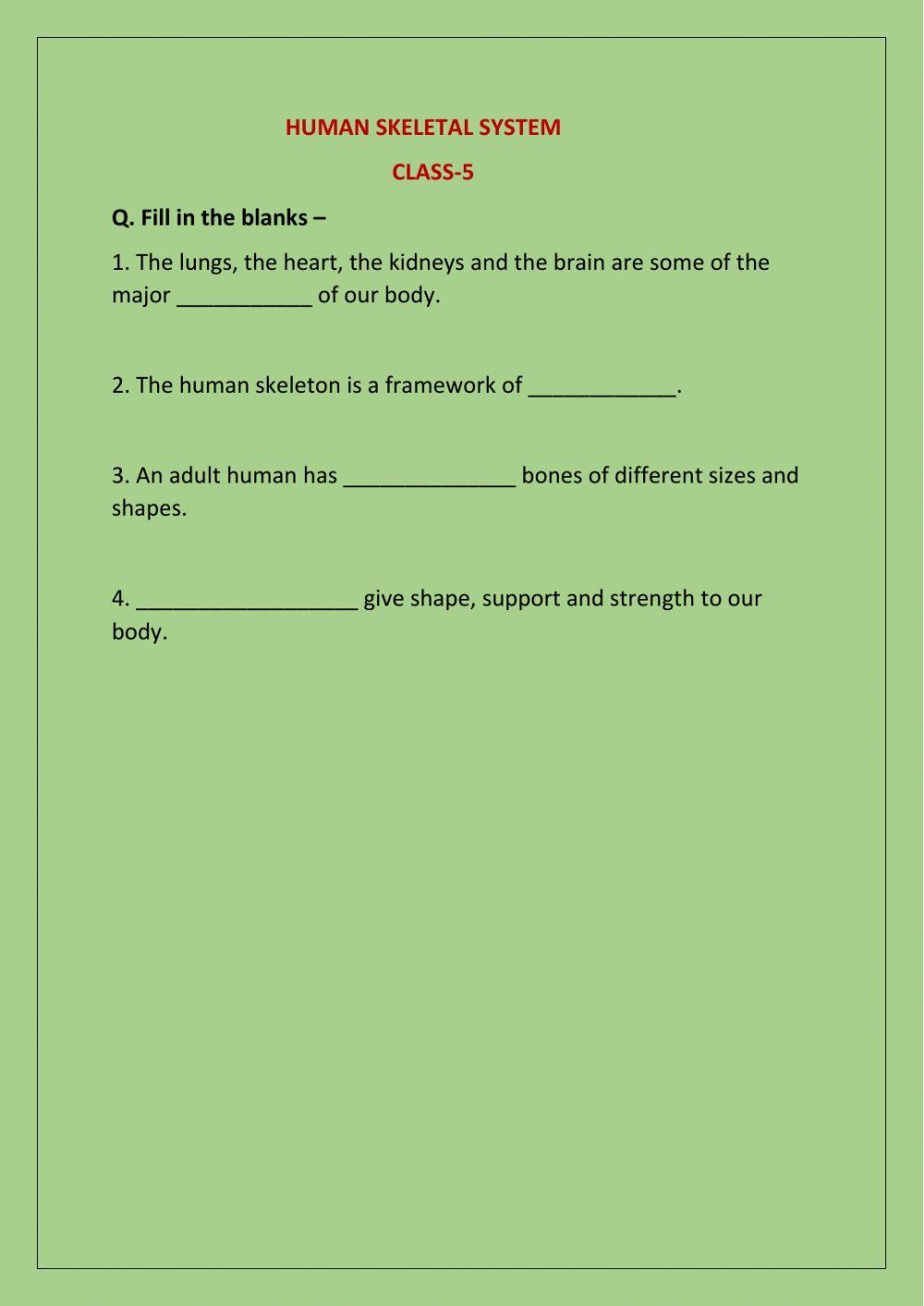 Human body interactive exercise for 5 | Live Worksheets