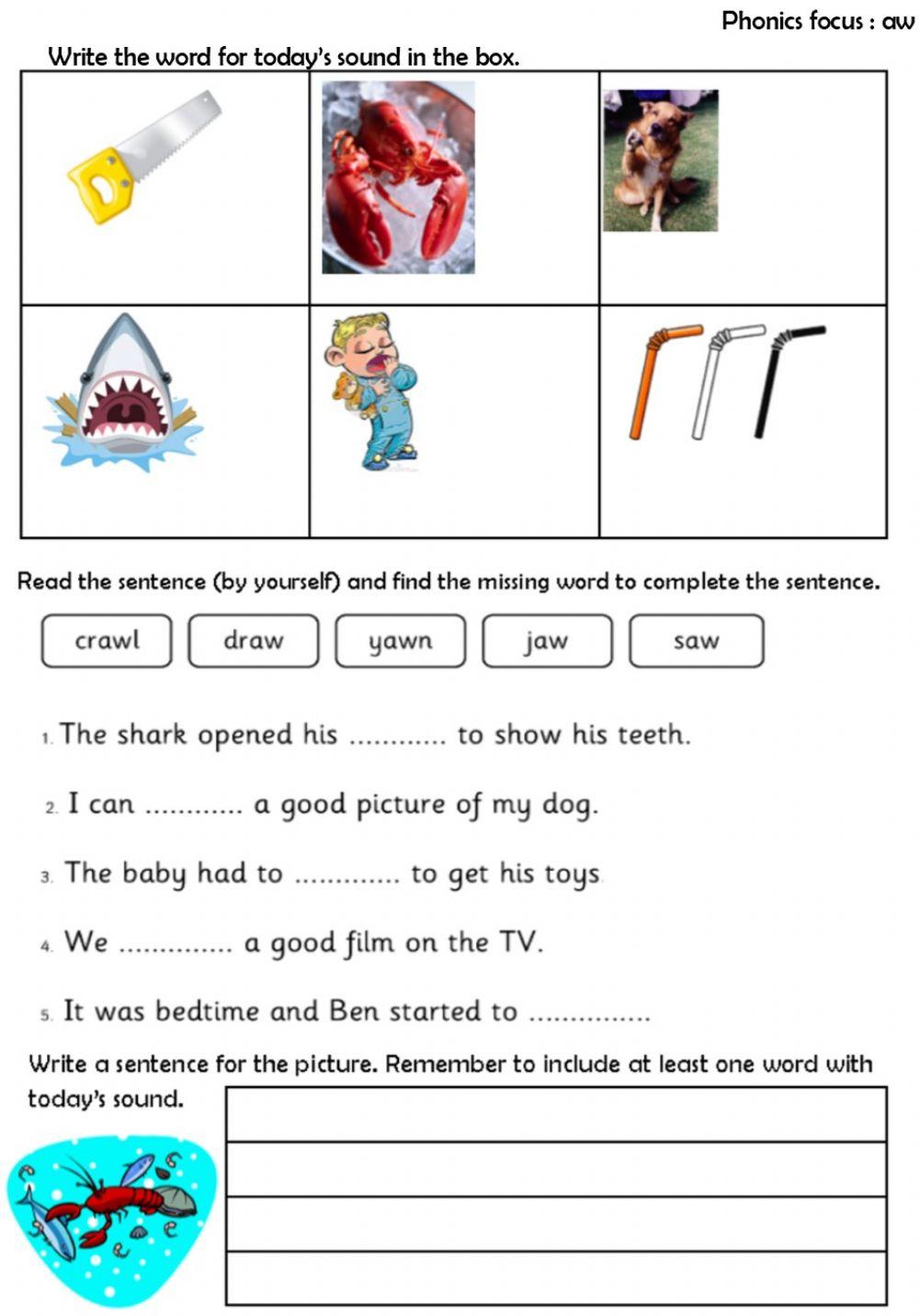 Aw practise and apply worksheet | Live Worksheets