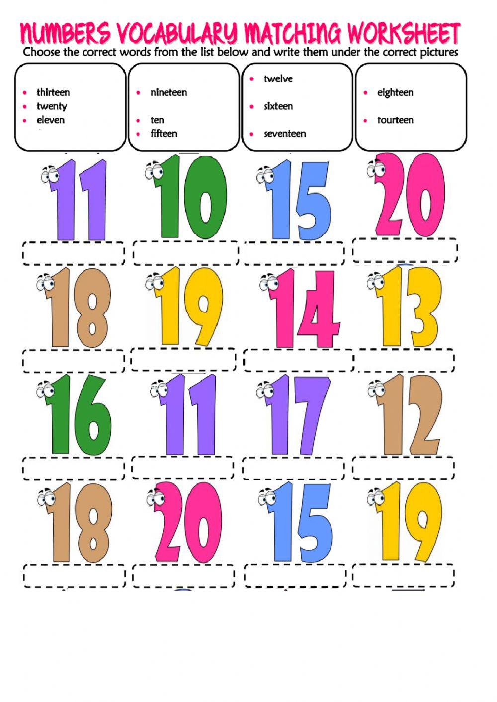 Number from 10 … | Free Interactive Worksheets | 6371479