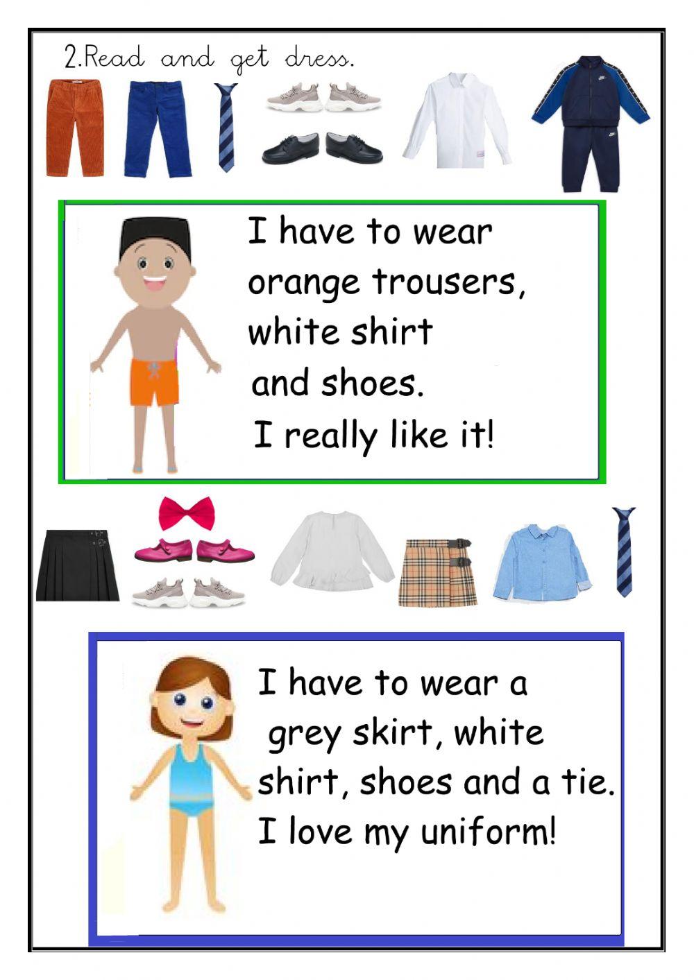 School uniforms online worksheet | Live Worksheets