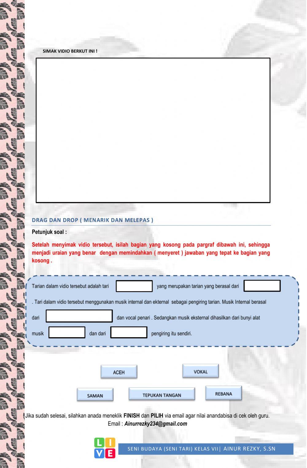 Lkpd digital seni budaya worksheet | Live Worksheets