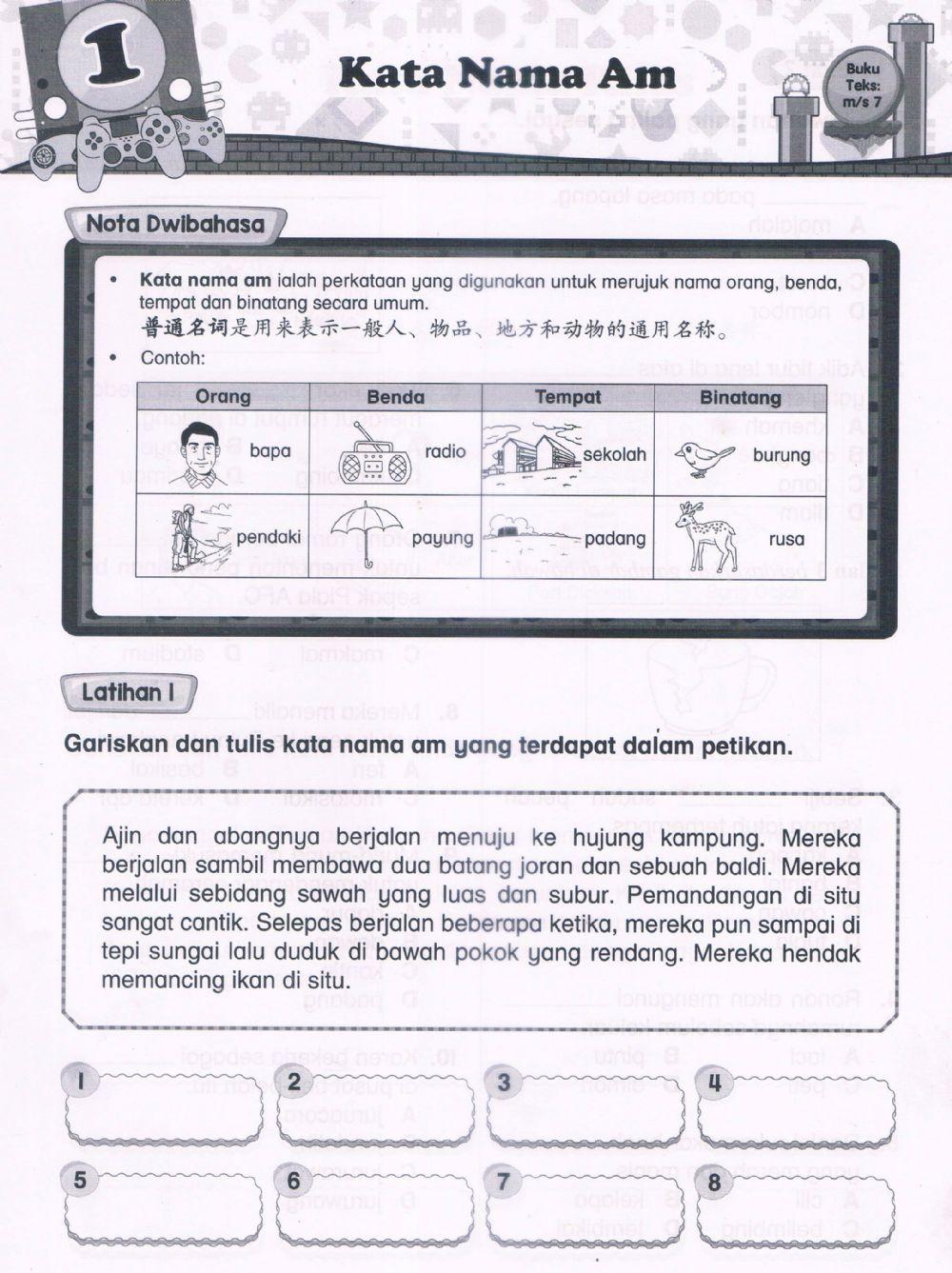 Latihan Kata Nama Am worksheet | Live Worksheets