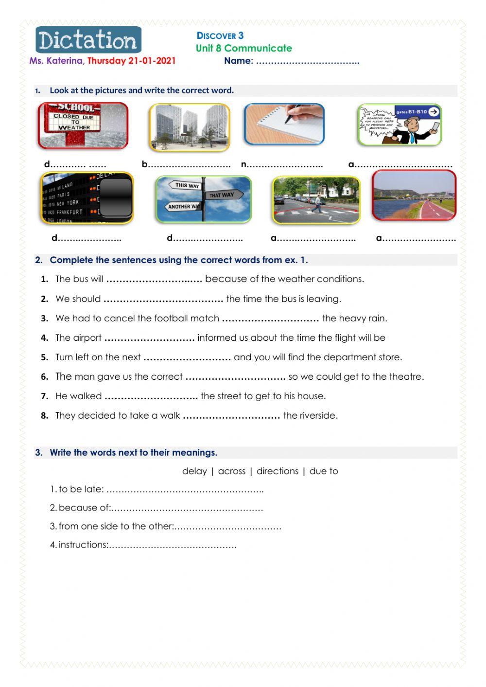 DISCOVER 3 UNIT 8 CALL online exercise for | Live Worksheets