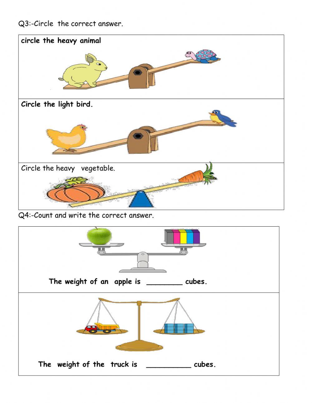 maths weight worksheet week 2 online exercise for | Live Worksheets
