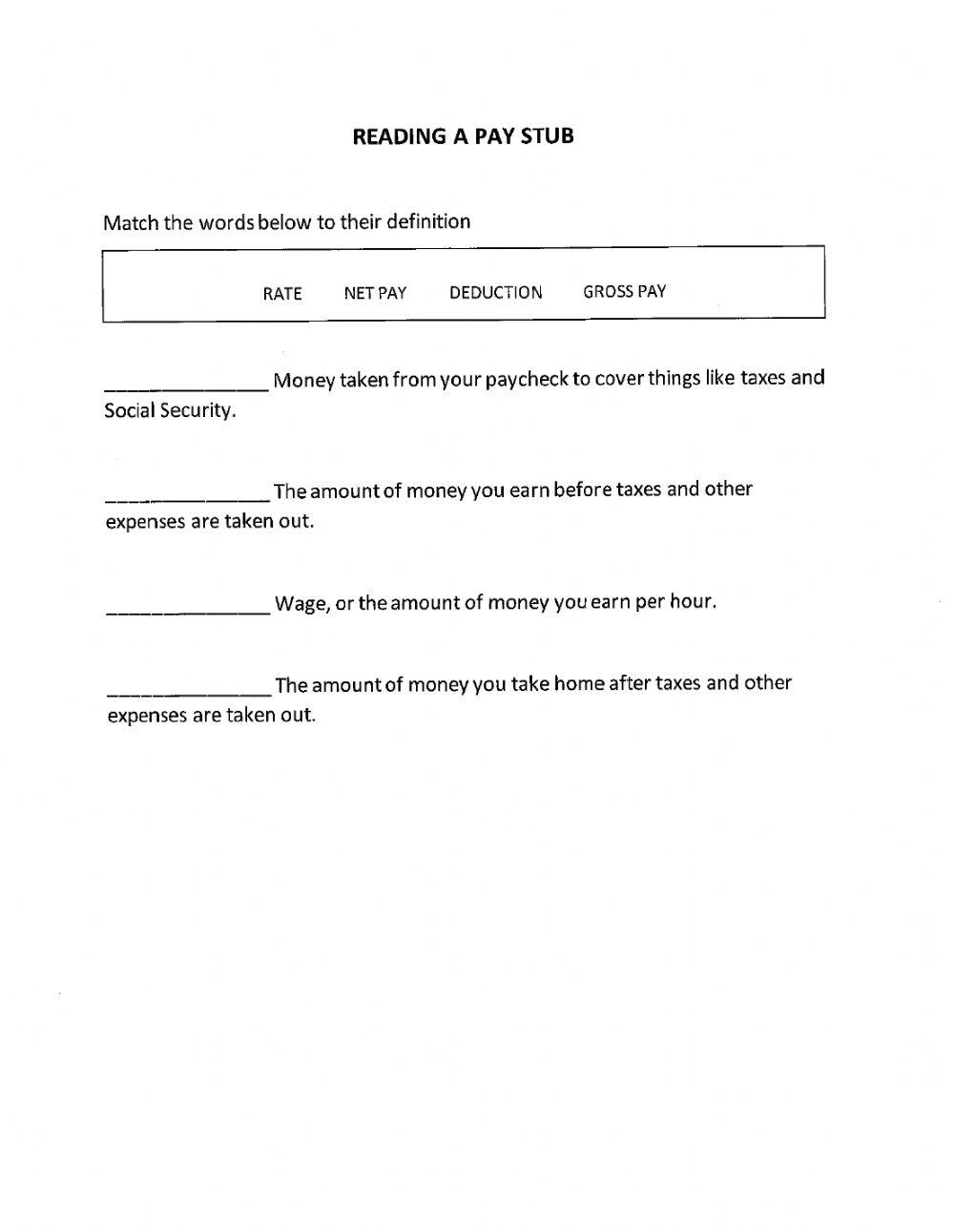 reading-a-pay-stub-worksheet-live-worksheets