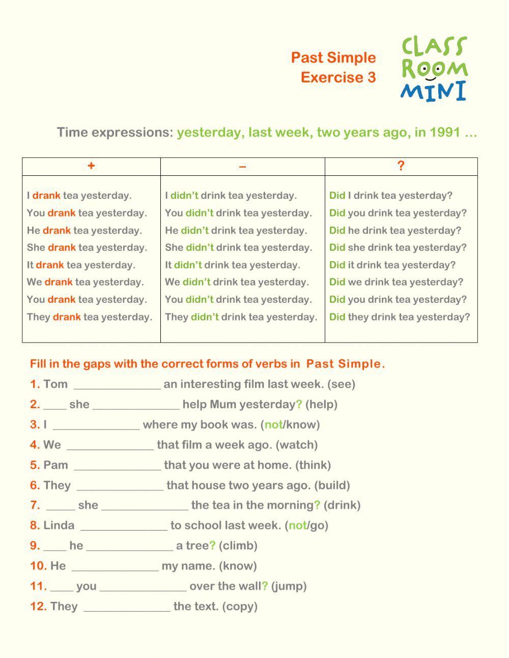 Past Simple. Ex… | Free Interactive Worksheets | 652781