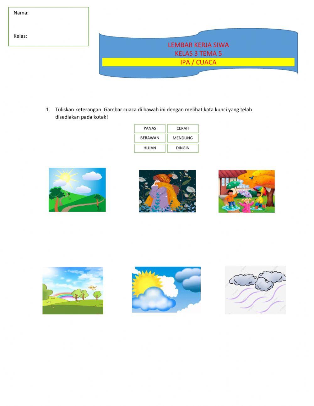 Lks cuaca 653034 | Nurul Ulfa | LiveWorksheets