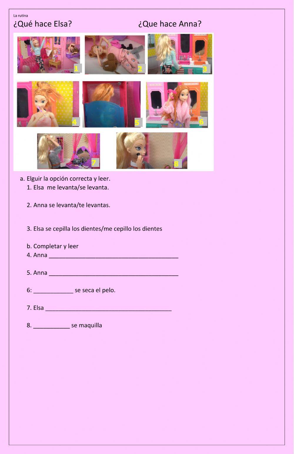 La rutina 3 worksheet | Live Worksheets